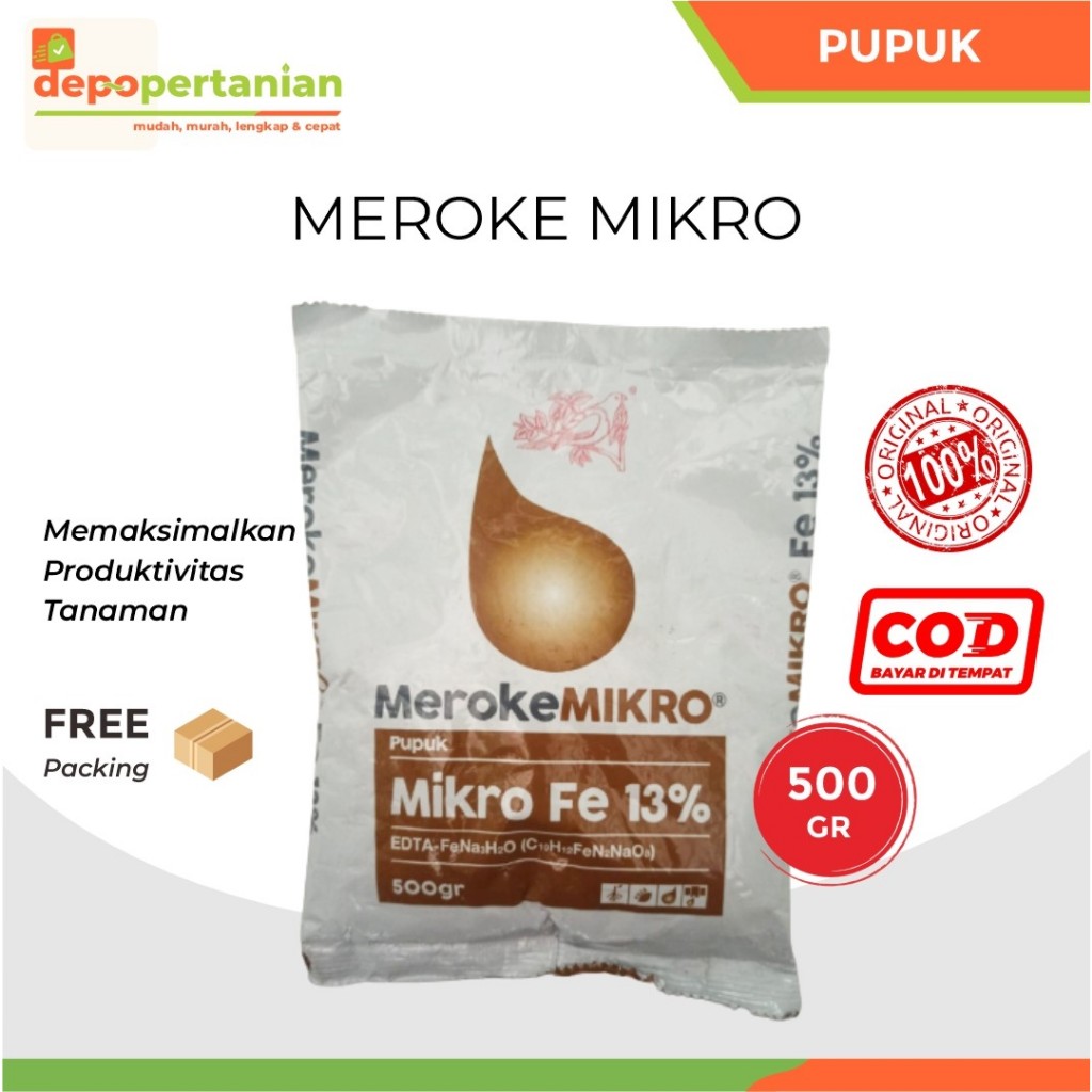 Jual Depo Pertanian - Meroke Mikro Fe EDTA 500 gram Pupuk Mikro Fe Zat ...