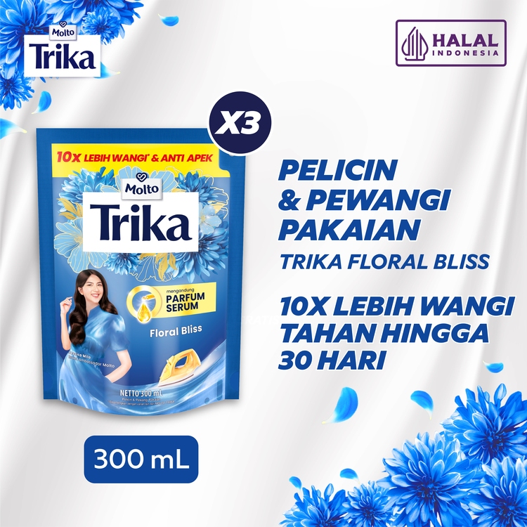 Jual Molto Pelicin & Pewangi Pakaian Trika Floral Bliss 300 mL x3 ...