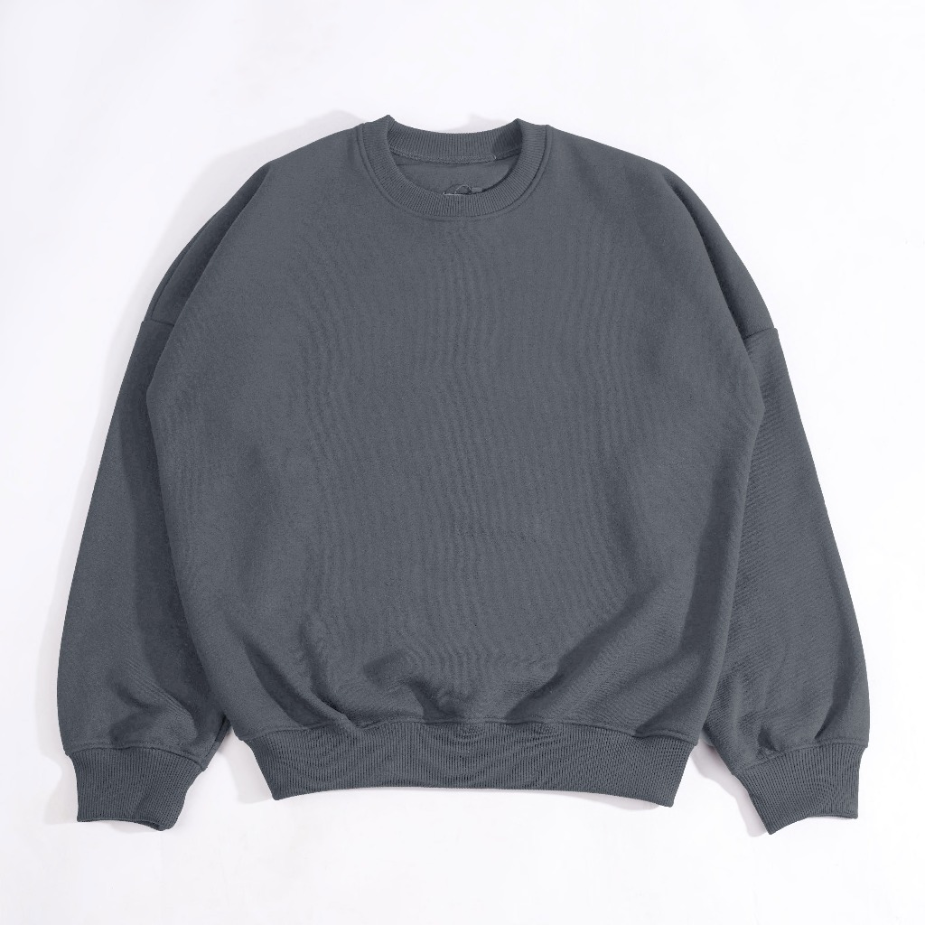 Jual Crewneck Boxy Oversized Dark Grey | Shopee Indonesia