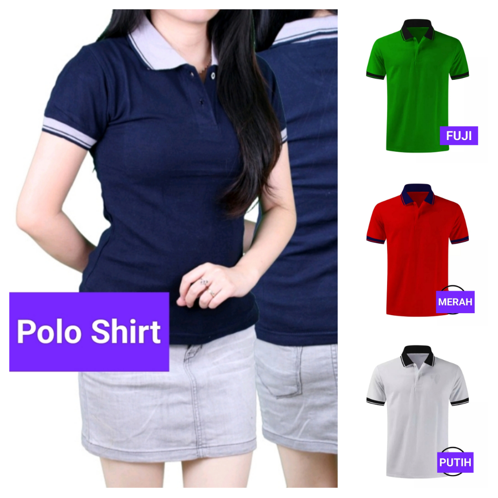 Jual Baju Kaos Polo Kerah Wanita Lengan Pendek/Kaos Wangki Wanita/Kaos ...