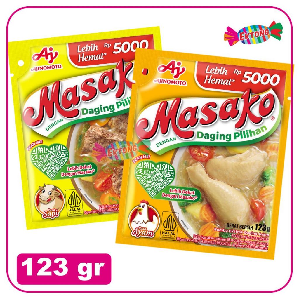 Jual Masako® Bumbu Kaldu Ayam / Sapi Penyedap Rasa 123gr | Shopee Indonesia