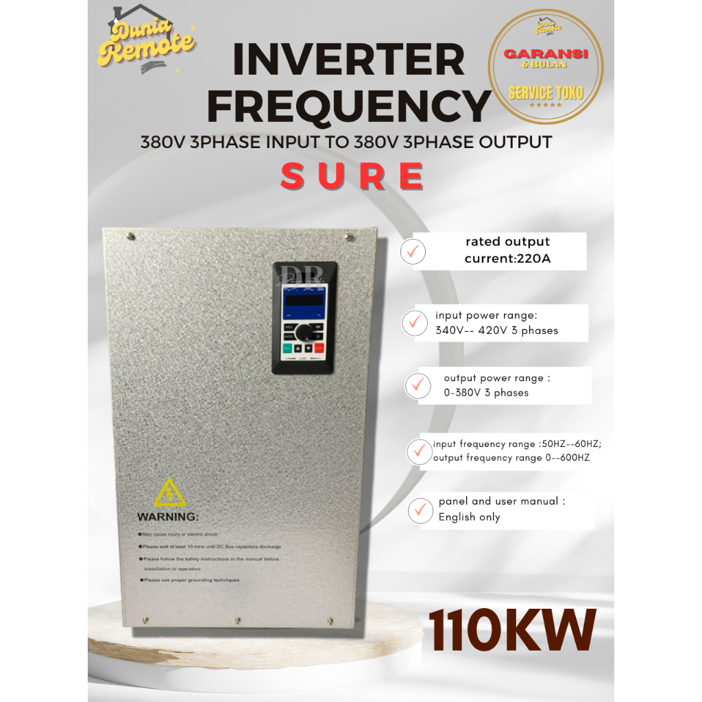 Jual SURE INVERTER Drive Frekuensi 110 KW 3 Phase 380V to 3Phase 380V ...