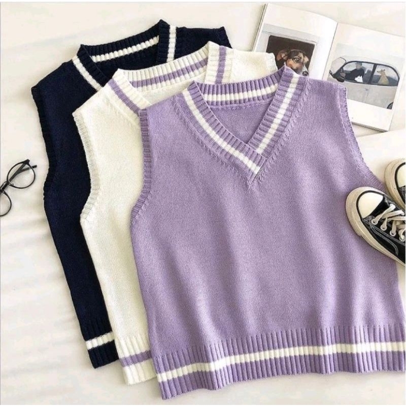 Jual ROMPI RAJUT (B58) LUARAN BAJU SWEATER KULIAHAN KOREAN STYLE ...