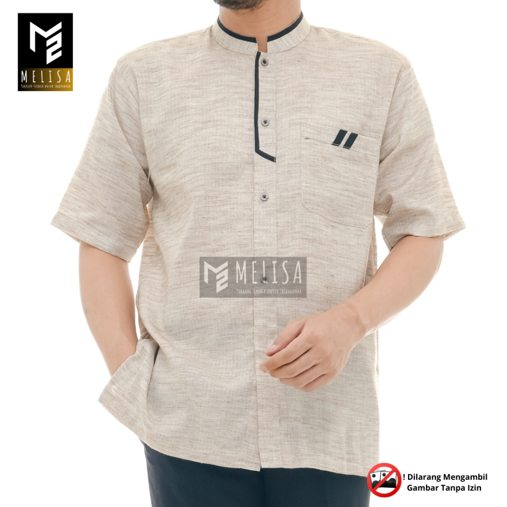 Jual Baju Koko Pria Kemko Lengan Pendek Bahan Poli Katun Motip Simpel ...