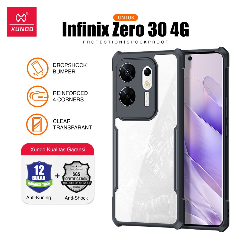 Jual XUNDD Case Untuk Infinix Zero 30 4G 6.78 inch Case Shockproof Slim Transparan Casing ...