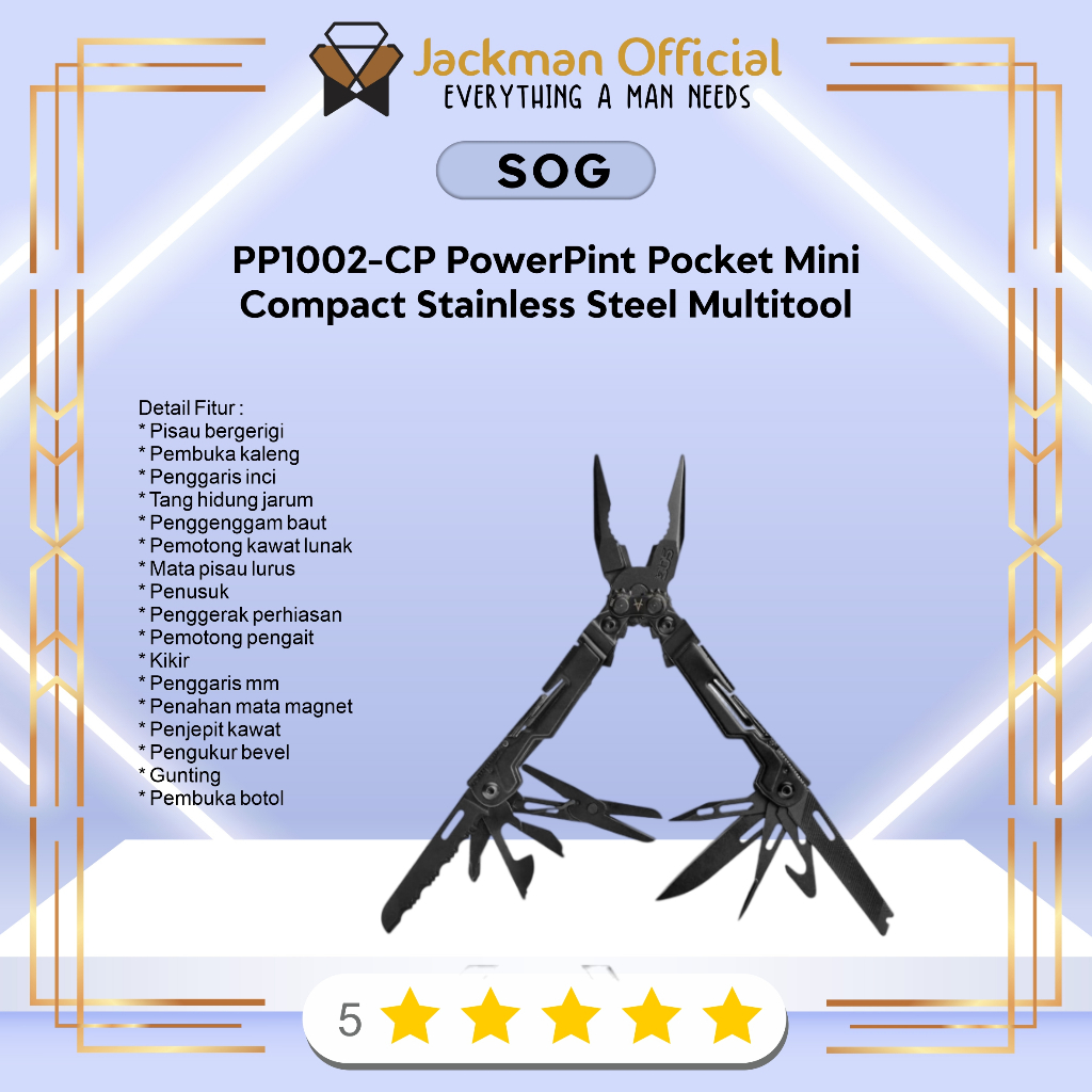 Jual SOG PP1002-CP PowerPint Pocket Mini Compact Stainless Steel ...