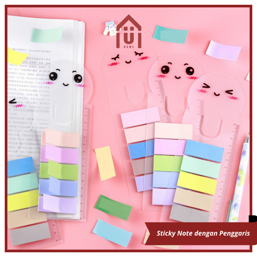 Jual UNISO - STICKY NOTE PENGGARIS MOTIF LUCU KERTAS TEMPEL PEMBATAS ...