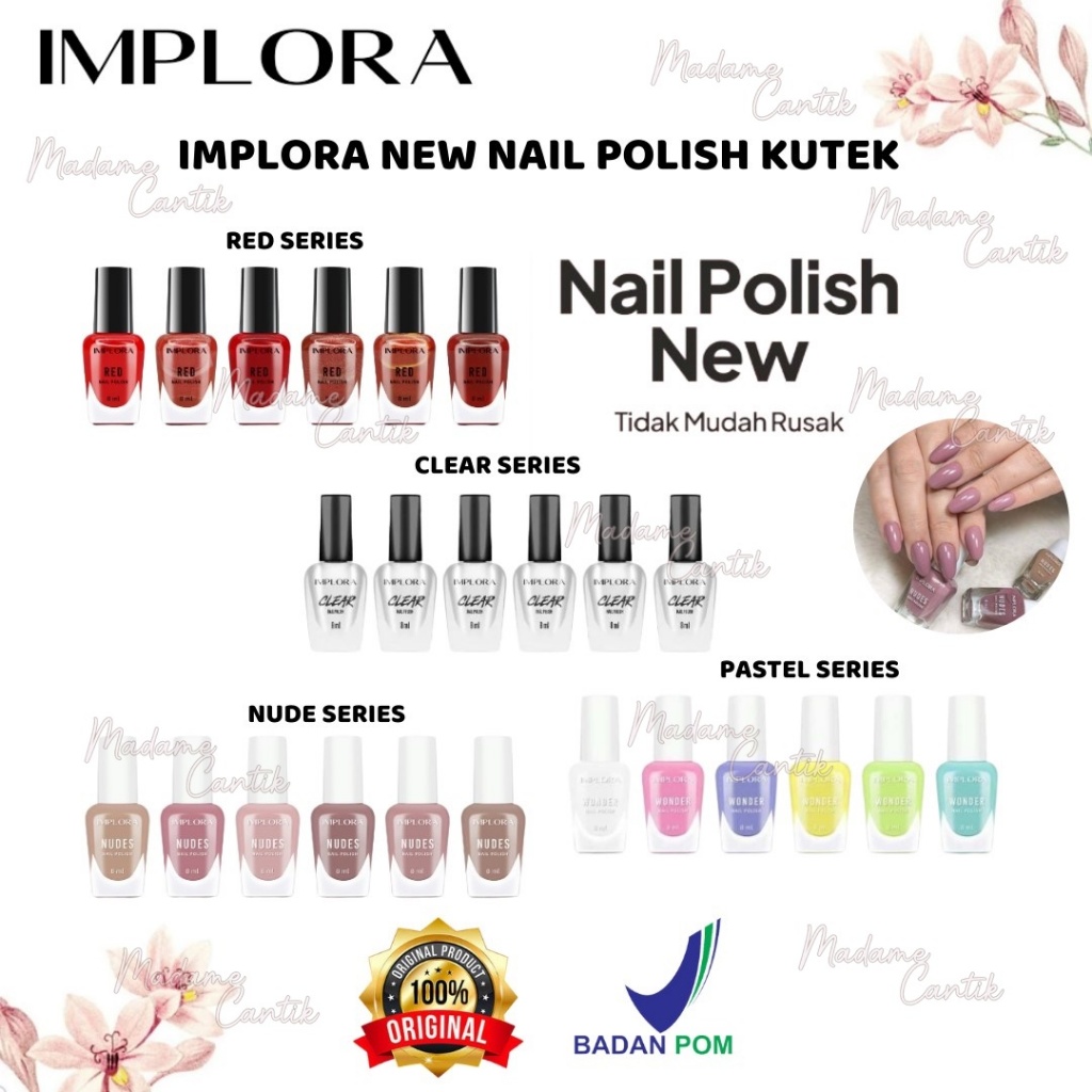 Jual MADAME IMPLORA NEW NAIL POLISH KUTEK - KUTEX IMPLORA WONDER RED ...
