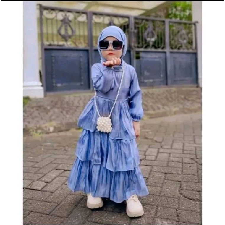 Jual Gamis / dress susun anak bahan shimmer silk premium usia 2,3,4,5,6 ...