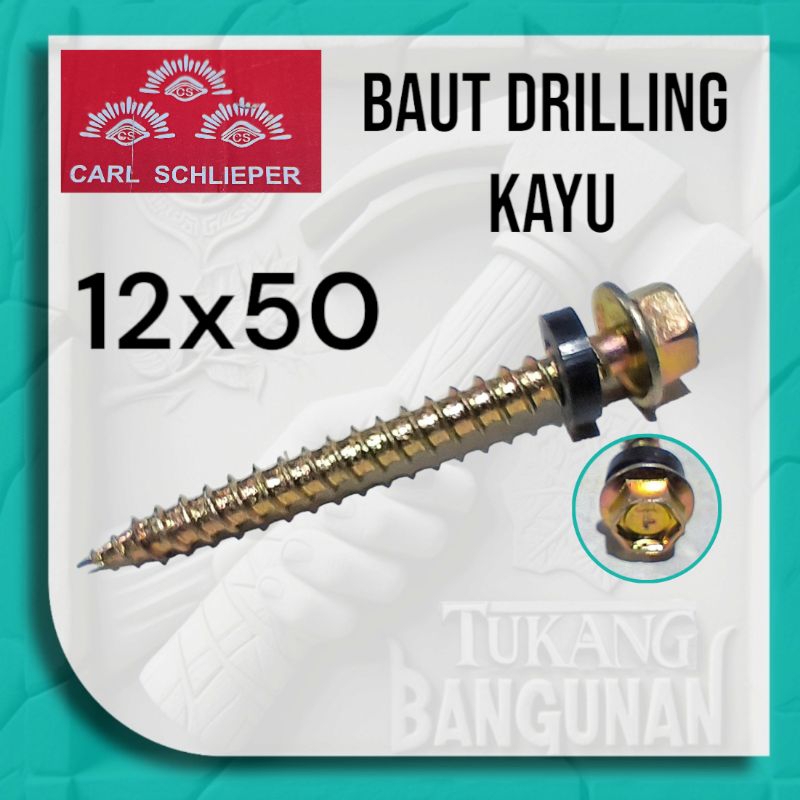Jual 2 Inch Baut Drilling Kayu 12x50 / Sekrup Roofing Kayu 12x50mm ...