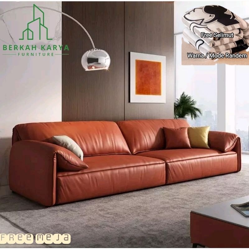 Jual sofa malas 2 seater minimalis full kulit | Shopee Indonesia
