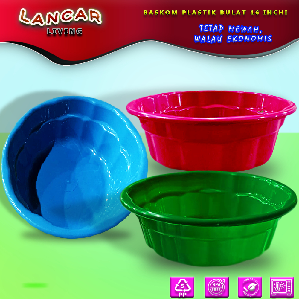 Jual BASKOM PLASTIK BULAT BASKOM SERBAGUNA 16 INCH SUPER | Shopee Indonesia