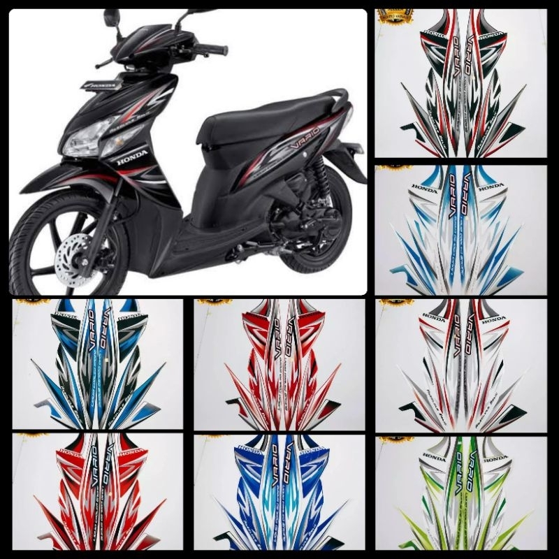 Jual STRIPING LIST STANDART MOTOR HONDA VARIO KARBU 110 2012 2013 MERAH ...