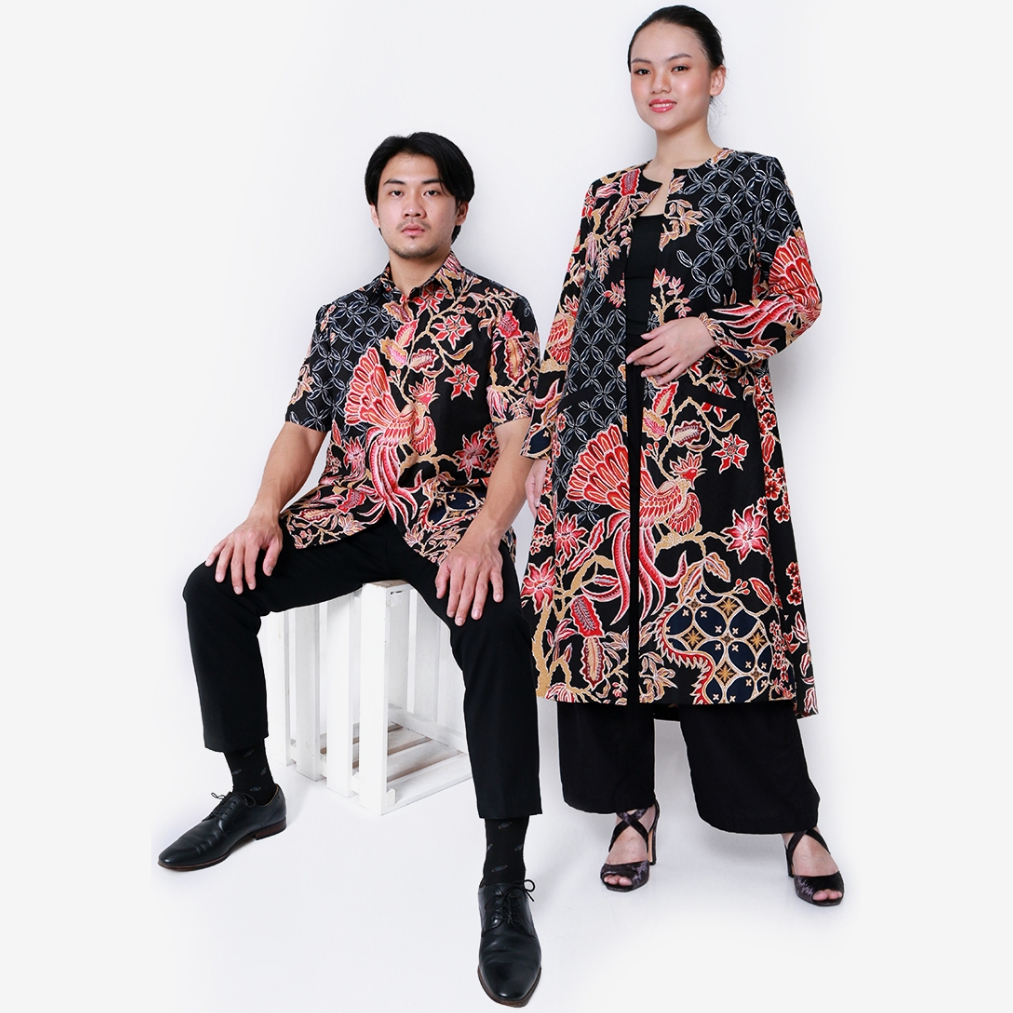 Jual Batik Semar Baju Couple Sarimbit DB Jago Wono Hitam | Shopee Indonesia