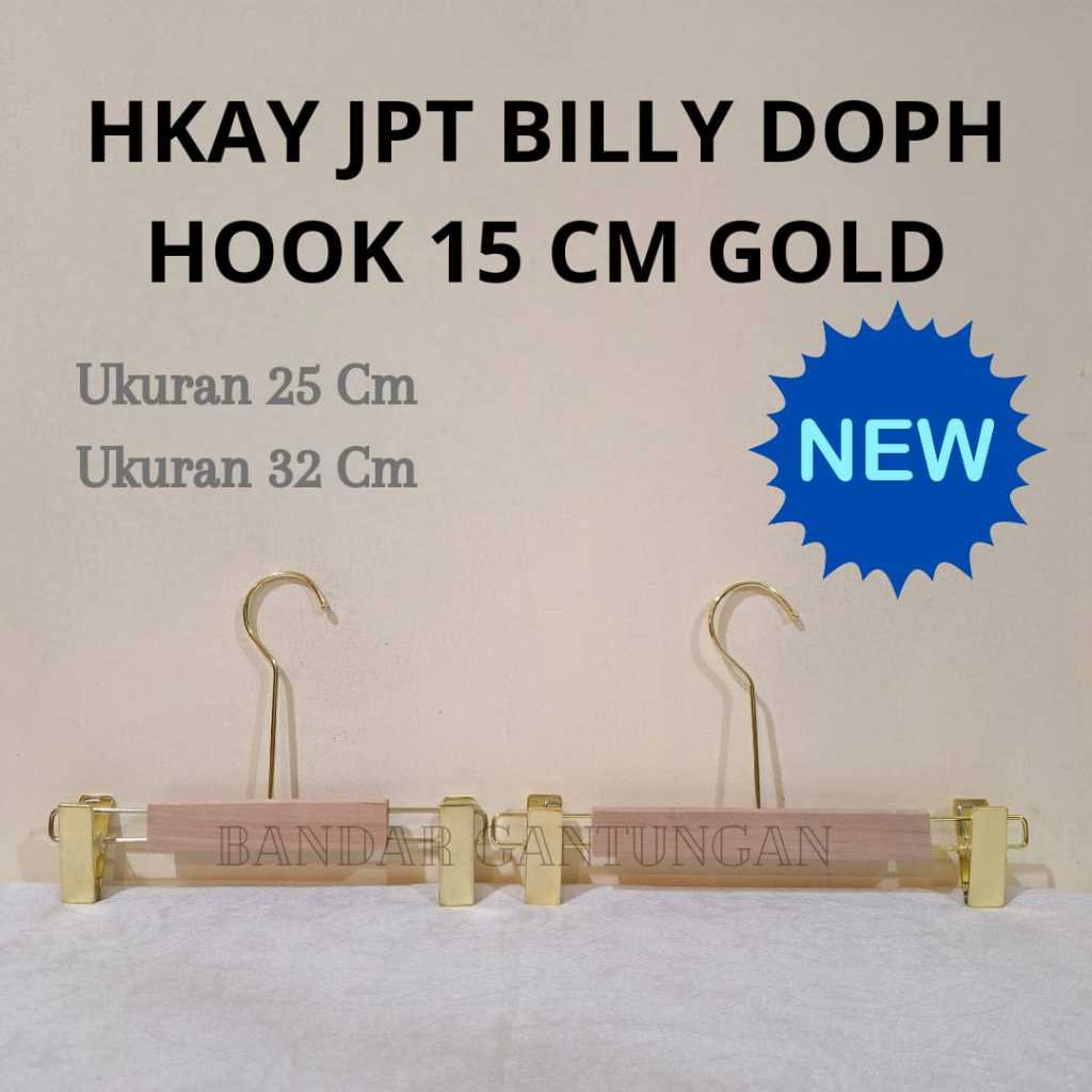 Jual Hanger Jepit Celana Kayu Doph Cantolan Gold Jepitan Besi Tebal Gold Hanger Jepit Billy Hook ...