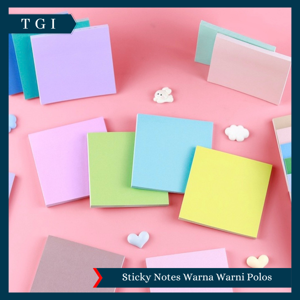 Jual TGI - KERTAS MEMO TEMPEL WARNA PASTEL STICKY NOTES WARNA WARNI ...