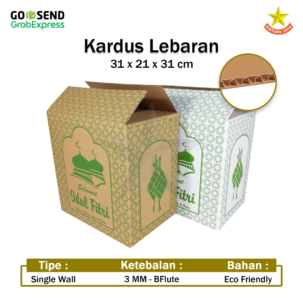 Jual Kardus Lebaran 31x21x31 / Box Idul Fitri / Parcel Sembako/ Ramadan ...