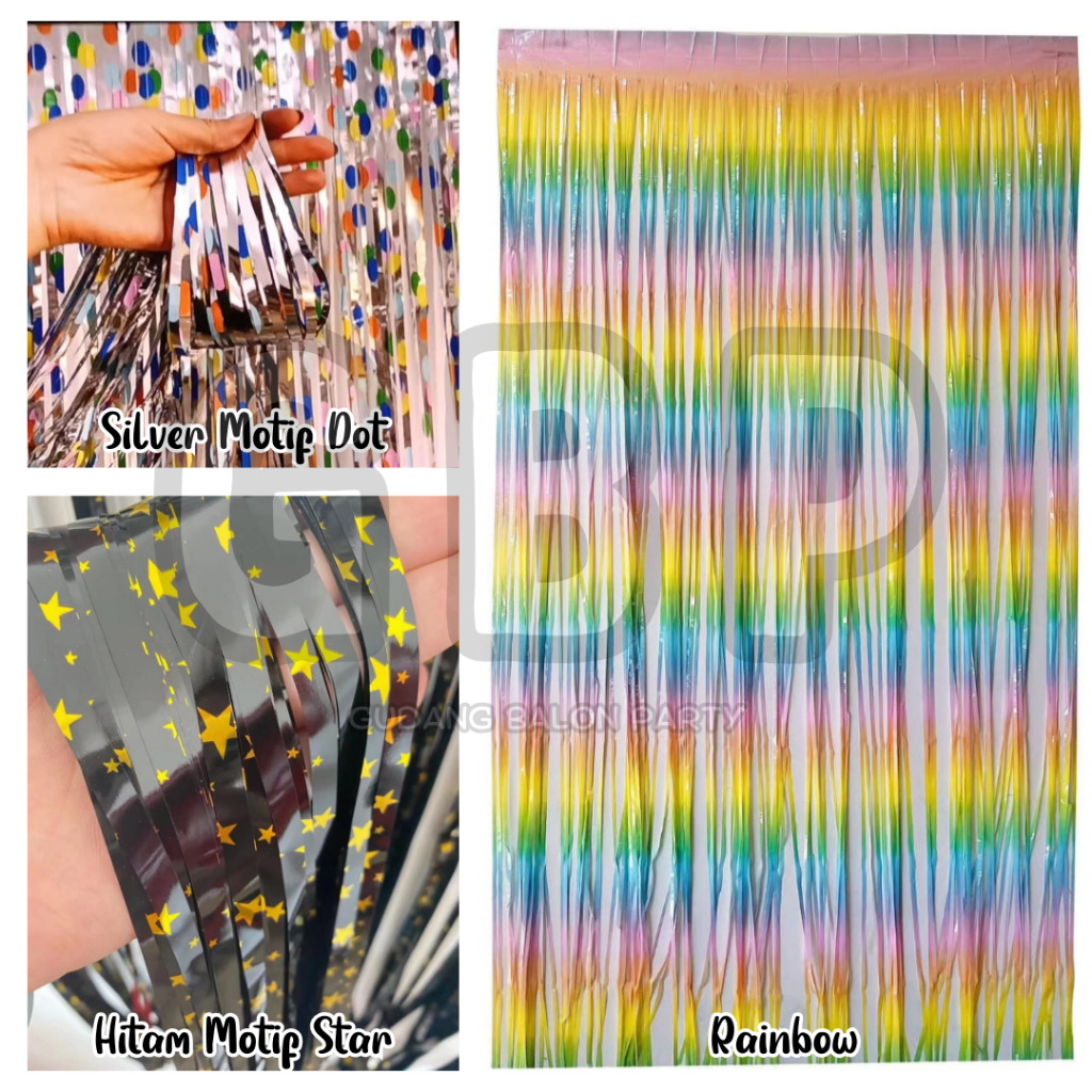 Jual TIRAI FOIL MOTIF Ulang Tahun / Rumbai / Backdrop / Banner (Rainbow ...