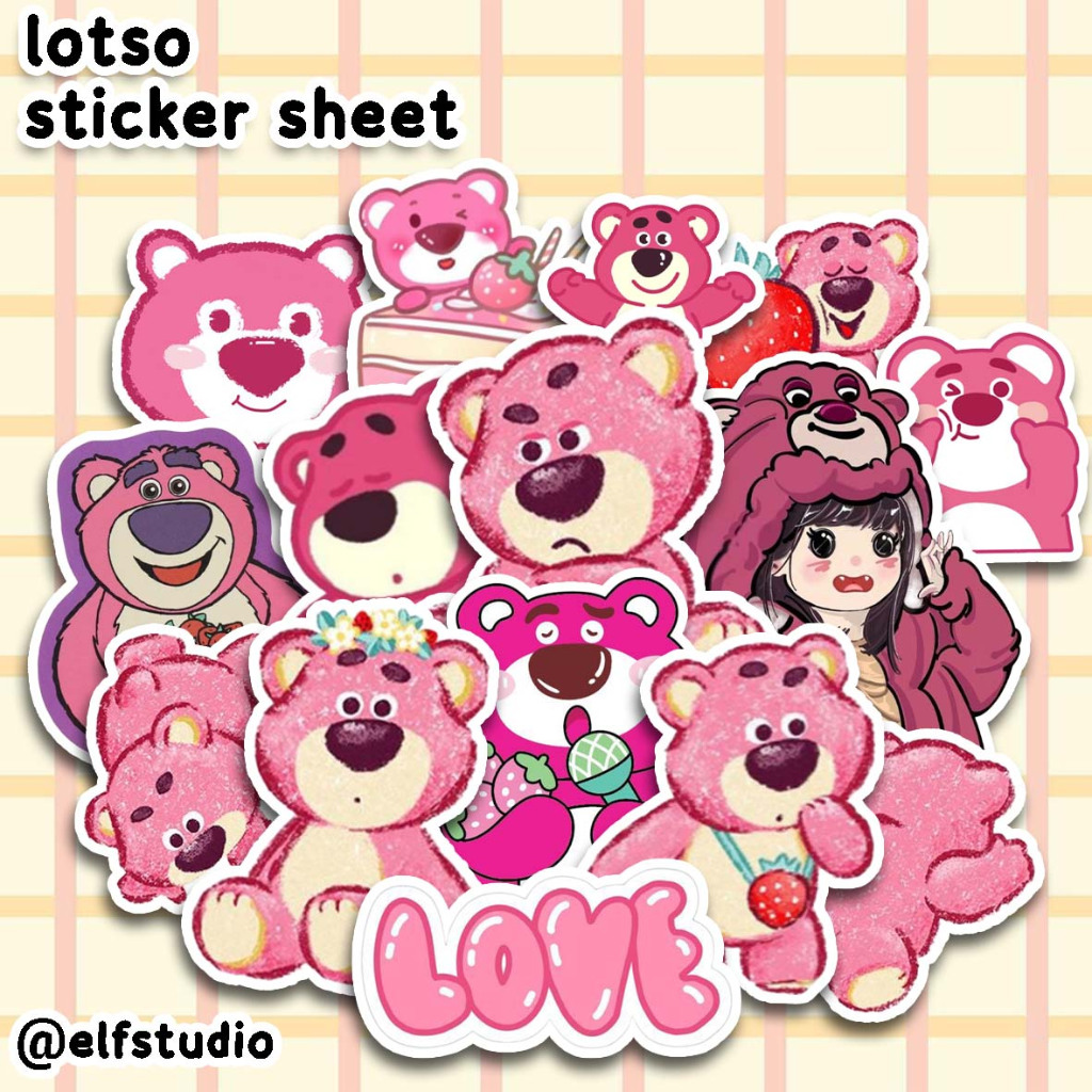 Jual Stiker Lotso Pink Bear Sticker Deco Animasi Beruang Kartun Planner ...