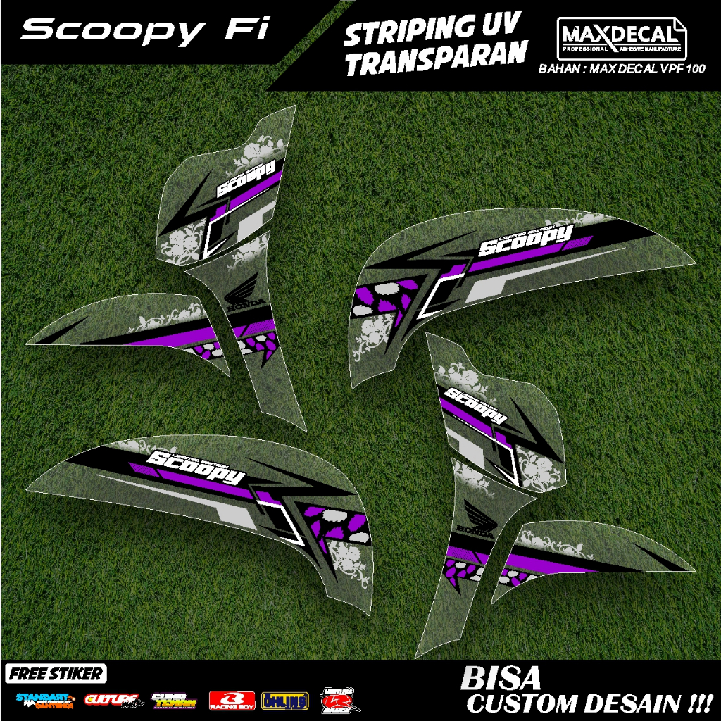 Jual STIKER STRIPING TRANSPARAN HONDA SCOOPY FACELIFT LIS STICKER UV ...