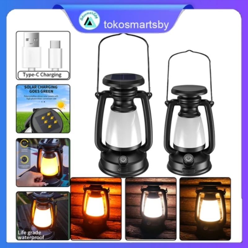 Jual Lampu LED Camping Lamp Camping Solar Lentera USB Charger Lampu Emergency | Shopee Indonesia
