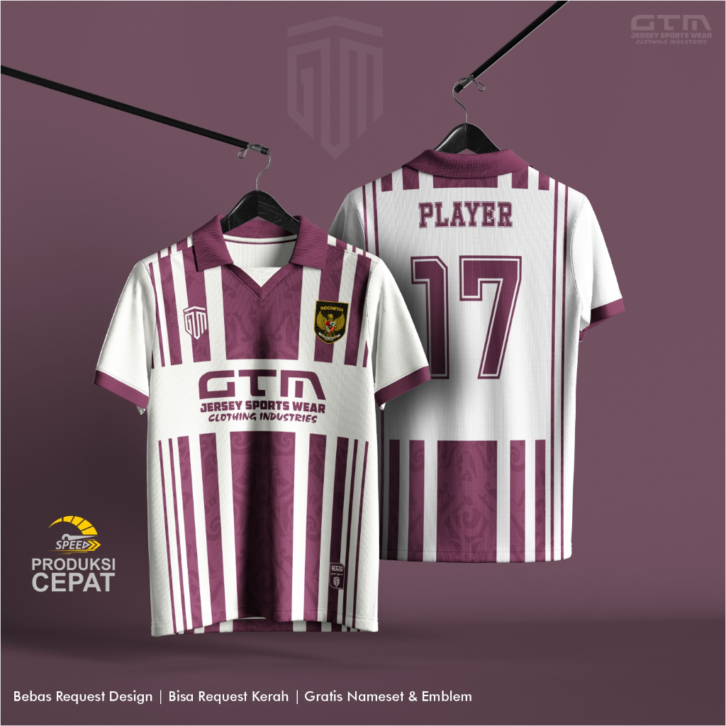 Jual JERSEY BOLA FUTSAL UNGU LAVENDER KERAH RETRO ~ FREE CUSTOM DESIGN ...