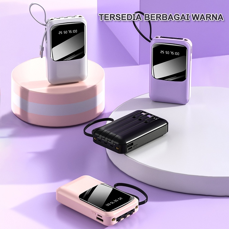 Jual Powerbank 12000 mAh mini size with 4 usb fast charging Lightweight ...