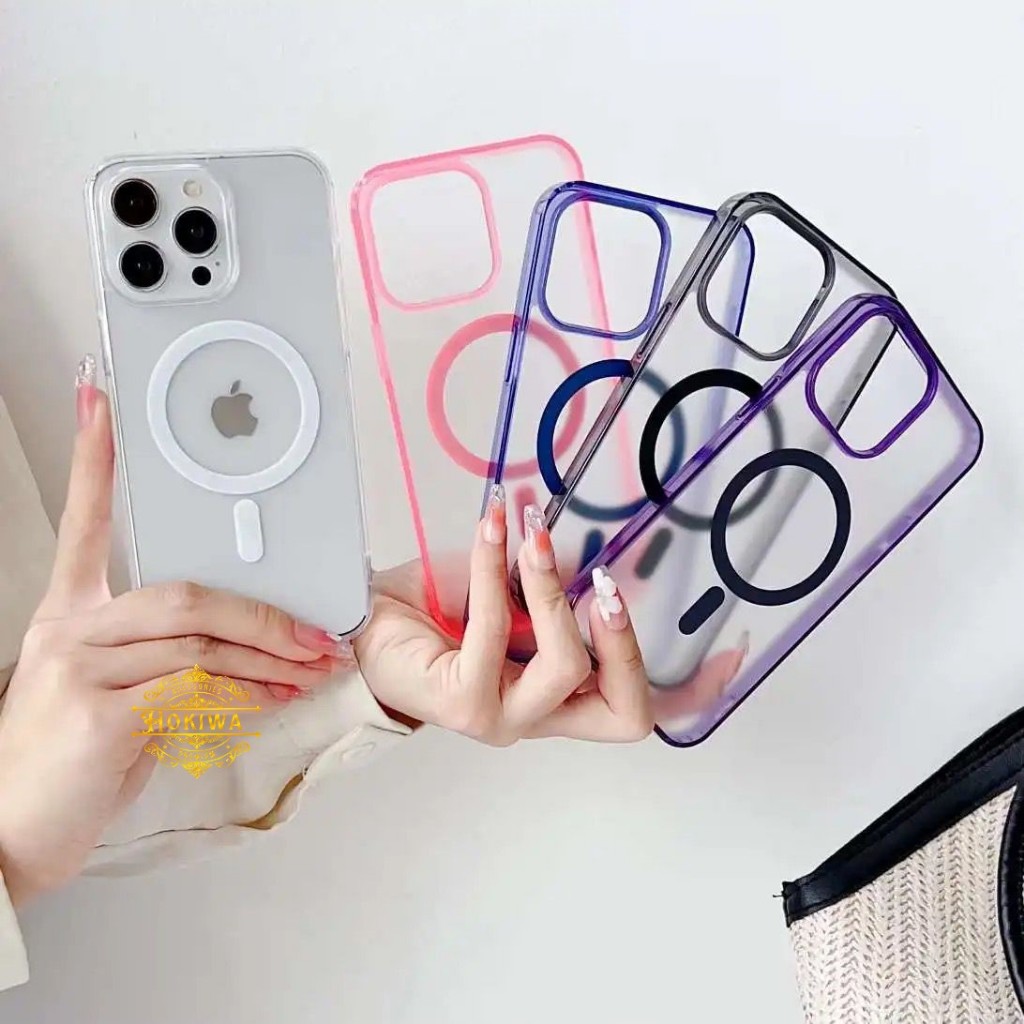 Jual HS-099 CASE IPHONE CLEAR COLOUR PREMIUM MAGSAFE IPHONE 15/15 PLUS ...