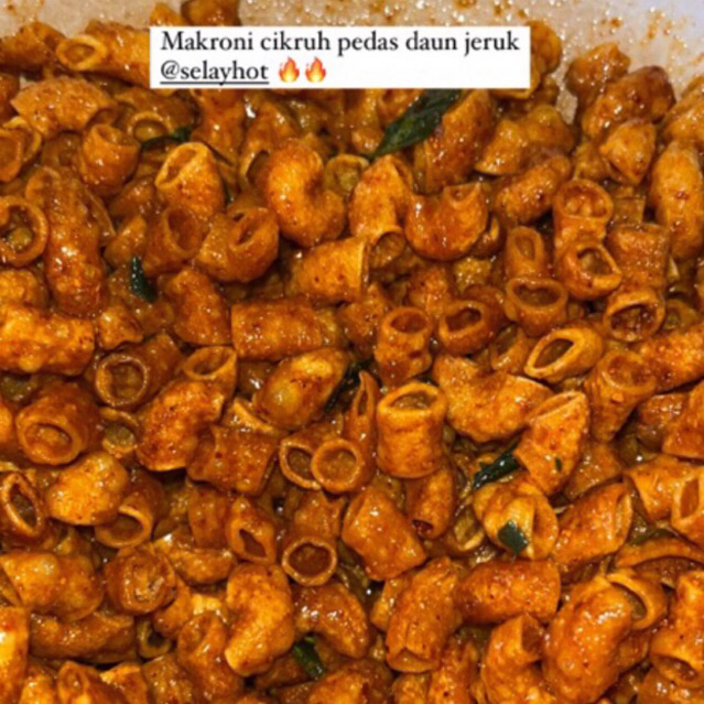 Jual 100 gr MAKARONI CIKRUH BASAH DAUN JERUK | cemilan pedas | Shopee ...