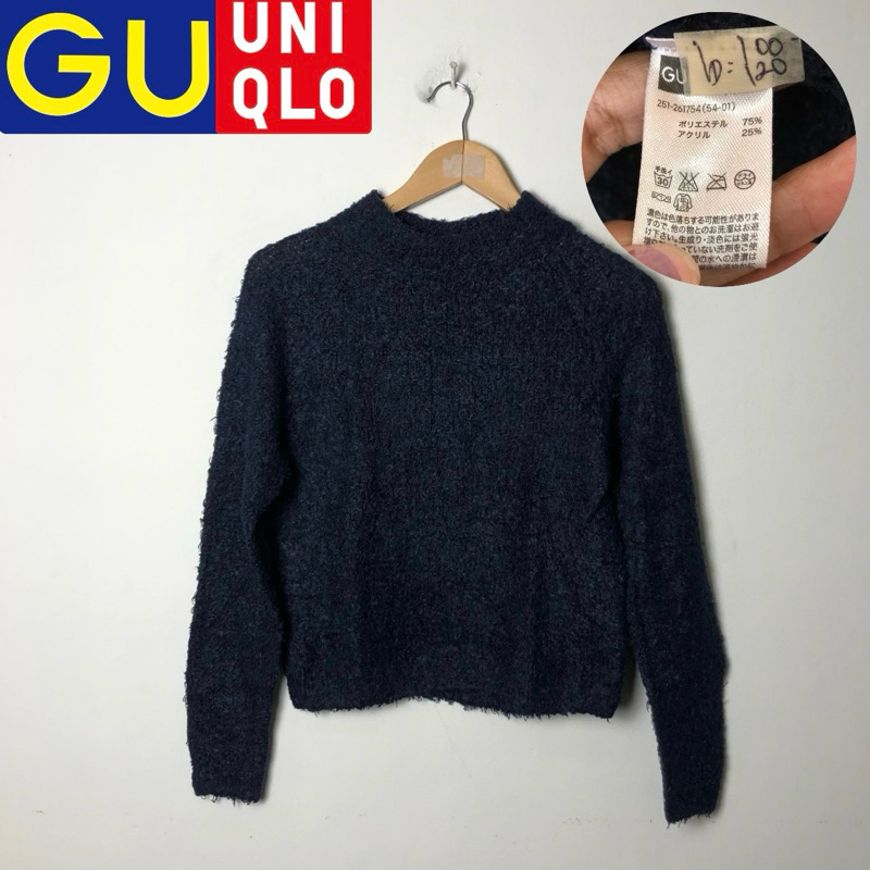 Jual GU Uniqlo fuzzy sweater S-M | Shopee Indonesia