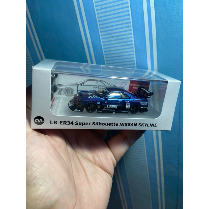 Jual Cm Model LBWK LB ER34 R34 Super Silhouette Nissan Skyline Blue ...