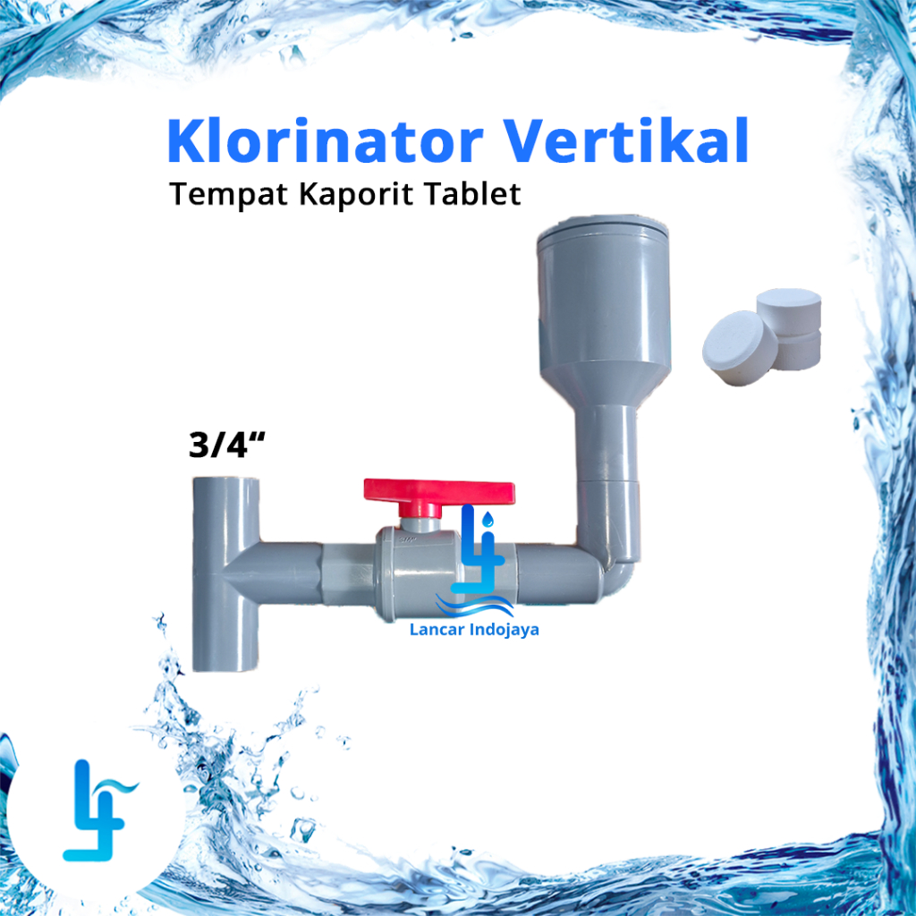Jual Tempat Tabung Kaporit Tablet / Klorinator Instalasi Vertikal Plus Kran Ball Valve | Shopee ...