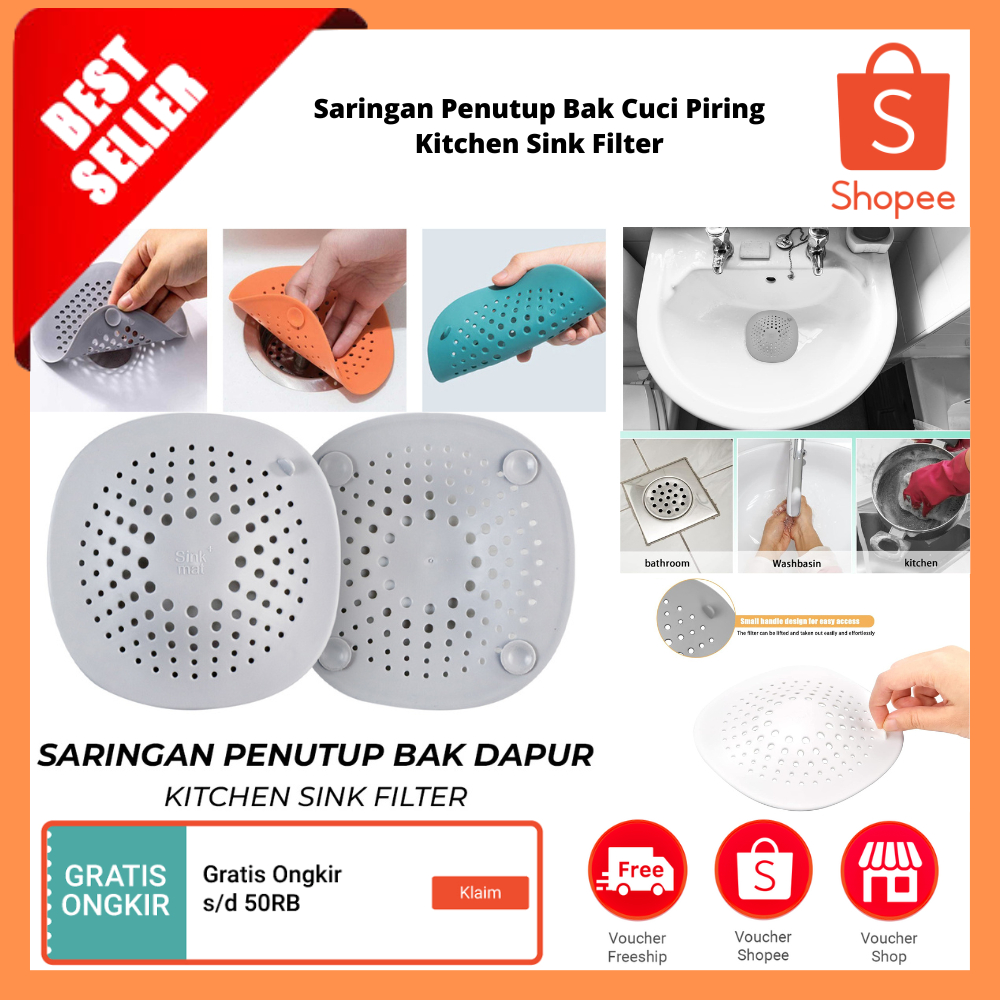 Jual Saringan Penutup Bak Cuci Piring Kitchen Sink Filter / Filter ...