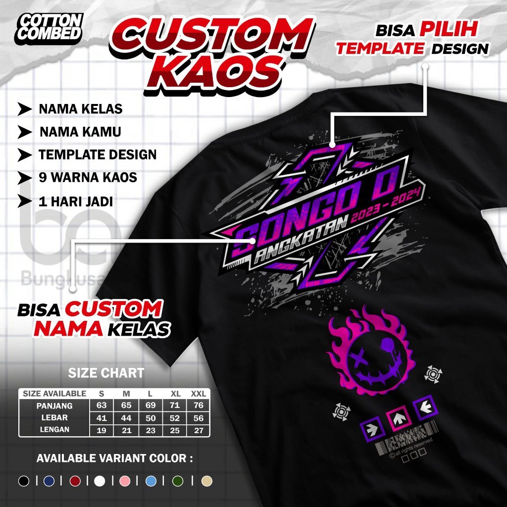 Jual KAOS CUSTOM BISA REQUEST NAMA KELAS Baju Kelas Sekolah Request Desain Sendiri Pelajar SMA ...