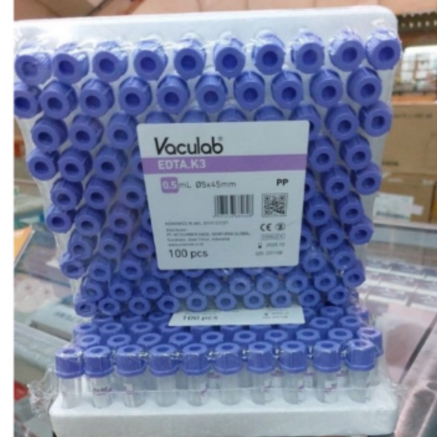 Jual Microtube EDTA.K3 0.5ml vaculab/micro blood collection tube ...