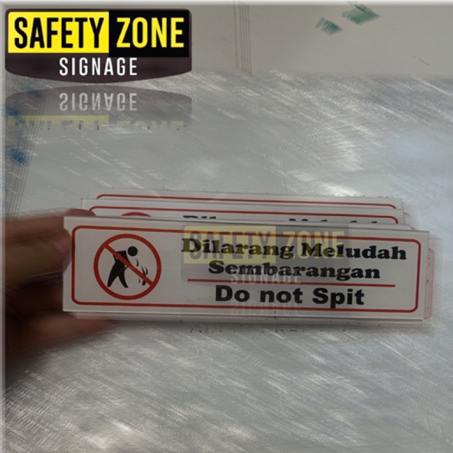 Jual Sign Akrilik Dilarang Meludah Sembarangan Do Not Spit Shopee