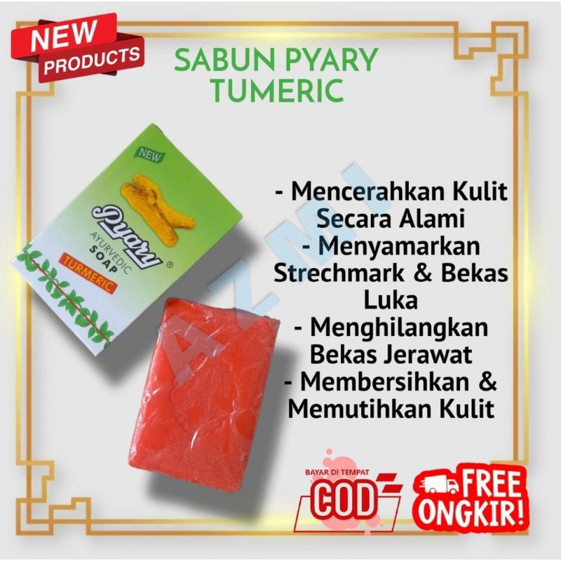 Jual Sabun Arab Pyary TURMERIC 100% Original Ayurvedic Soap | Shopee Indonesia