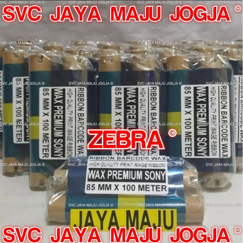 Jual [ ZEBRA ] 85 MM X 100 M SONY PREMIUM WAX - FACE OUT || CORE ½ ...