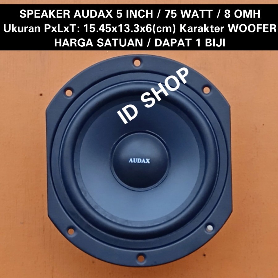 Jual SPEAKER AUDAX 5 INCHI 75 WATT 8 OHMS SPIKER WOOFER AUDAX SEPEKER ...