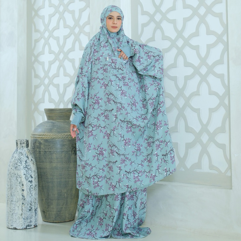 Jual Mukenah atas bawah berlengan || Mukenah hadramut atas bawah ...