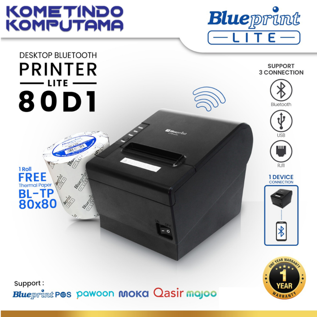 Jual BP-LITE80D1 - Printer Struk Kasir Blueprint LITE 80D1 Bluetooth USB RJ11 Autocutter 80mm ...