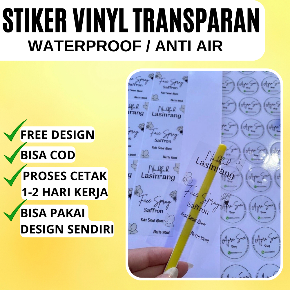 Jual Cetak Stiker Label TRANSPARAN / Label Kemasan Minuman Botol ...