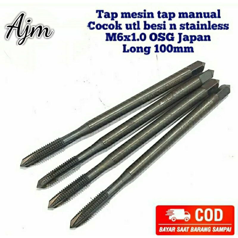 Jual Tap mesin tap manual utk besi n stainless M6x1.0 OSG Japan long ...