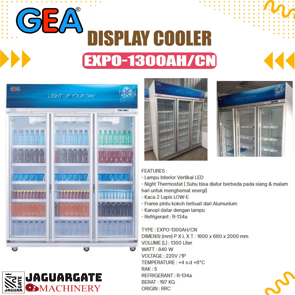 Jual GEA DISPLAY COOLER EXPO-1300AH/CN / Showcase GEA 3 Pintu 1300 ...