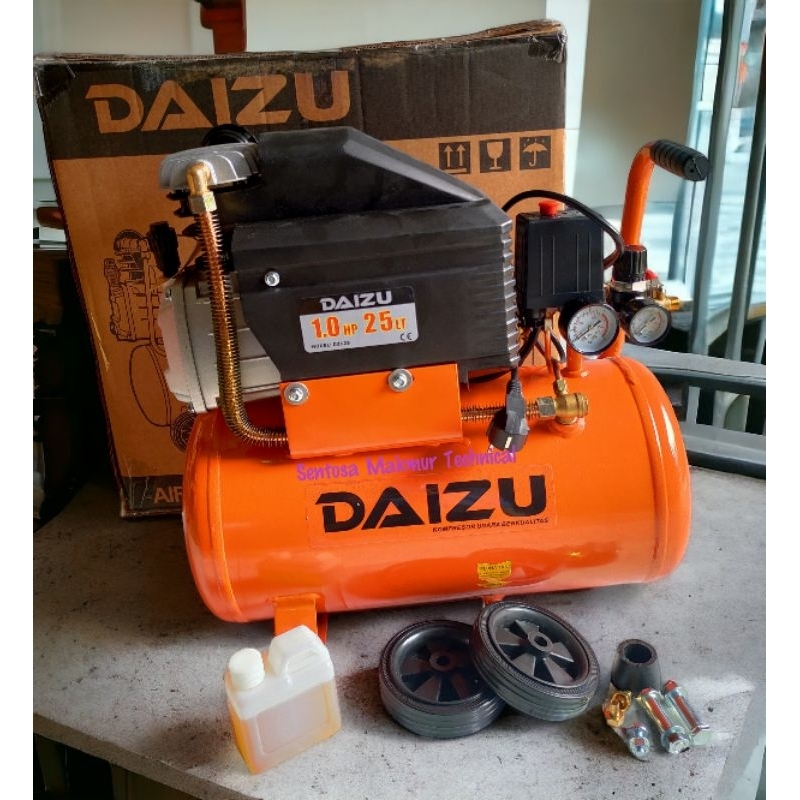 Jual DAIZU DZ 125 Kompresor Angin Listrik Direct Oli 1 HP 25L 25 Liter | Shopee Indonesia