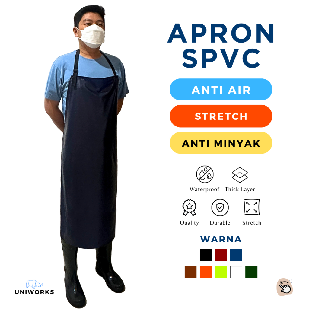 Jual UNIWORKS Celemek Masak Anti Air dan Minyak Apron Kitchen ...