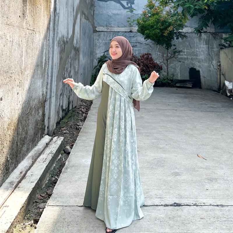 Jual Joley Cloth - Inaya Dress Gamis Premium Dress Lionel Richie Motif ...