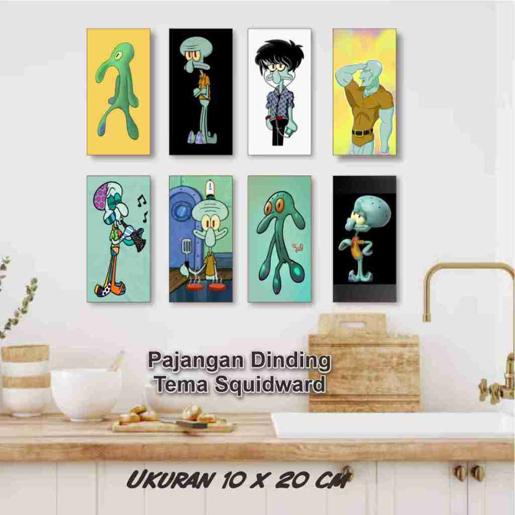 Jual Hiasan dinding Tema Squidward Poster Kayu mdf wall decor Motiv ...