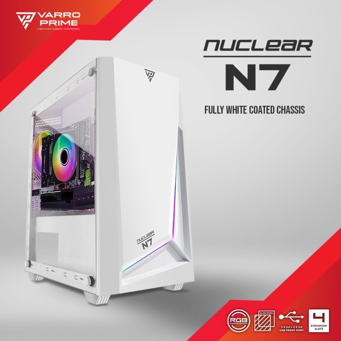Jual Casing komputer case pc Varro N7 tempered glass RGB | Shopee Indonesia