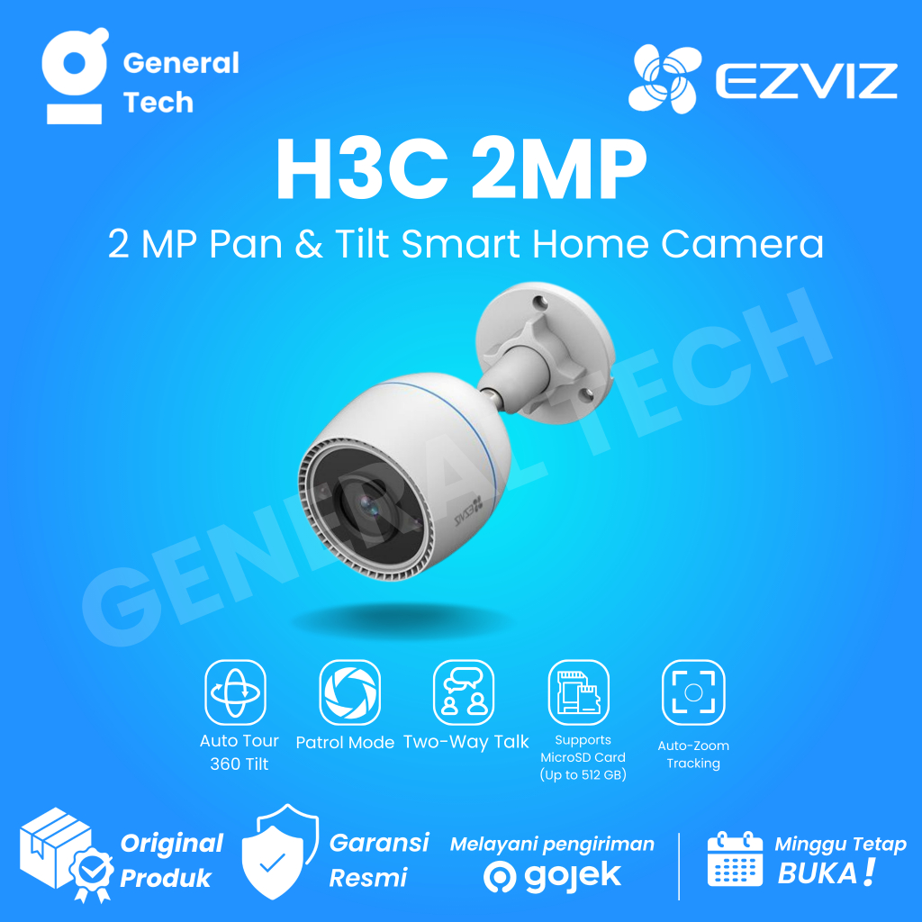 Jual EZVIZ H3C 2MP Color Wi-Fi Smart Home Camera | Shopee Indonesia